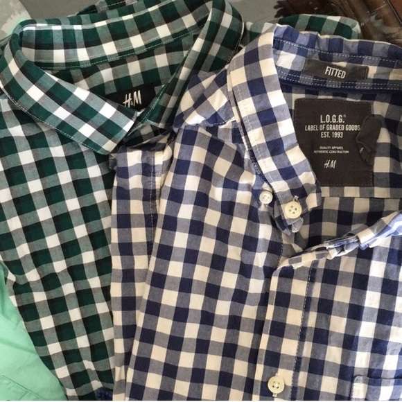 H&M | Shirts | 2 Hm Button Up Mens Shirts | Poshmark
